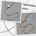 2Pcs 2 Colors Stainless Steel Link Finger Ring Bracelets Cable Chain ...