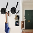 Black Towel Hooks 2 Pack Coat Robe Hook Heavy Duty Metal Double ...