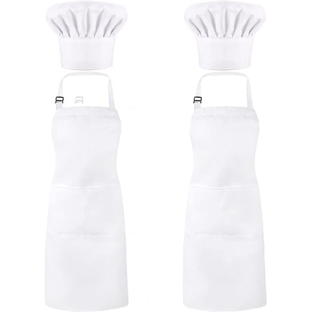 TESNN Chef Hats and Aprons 2 Sets Men Women Adults Cooking Chef Apron ...