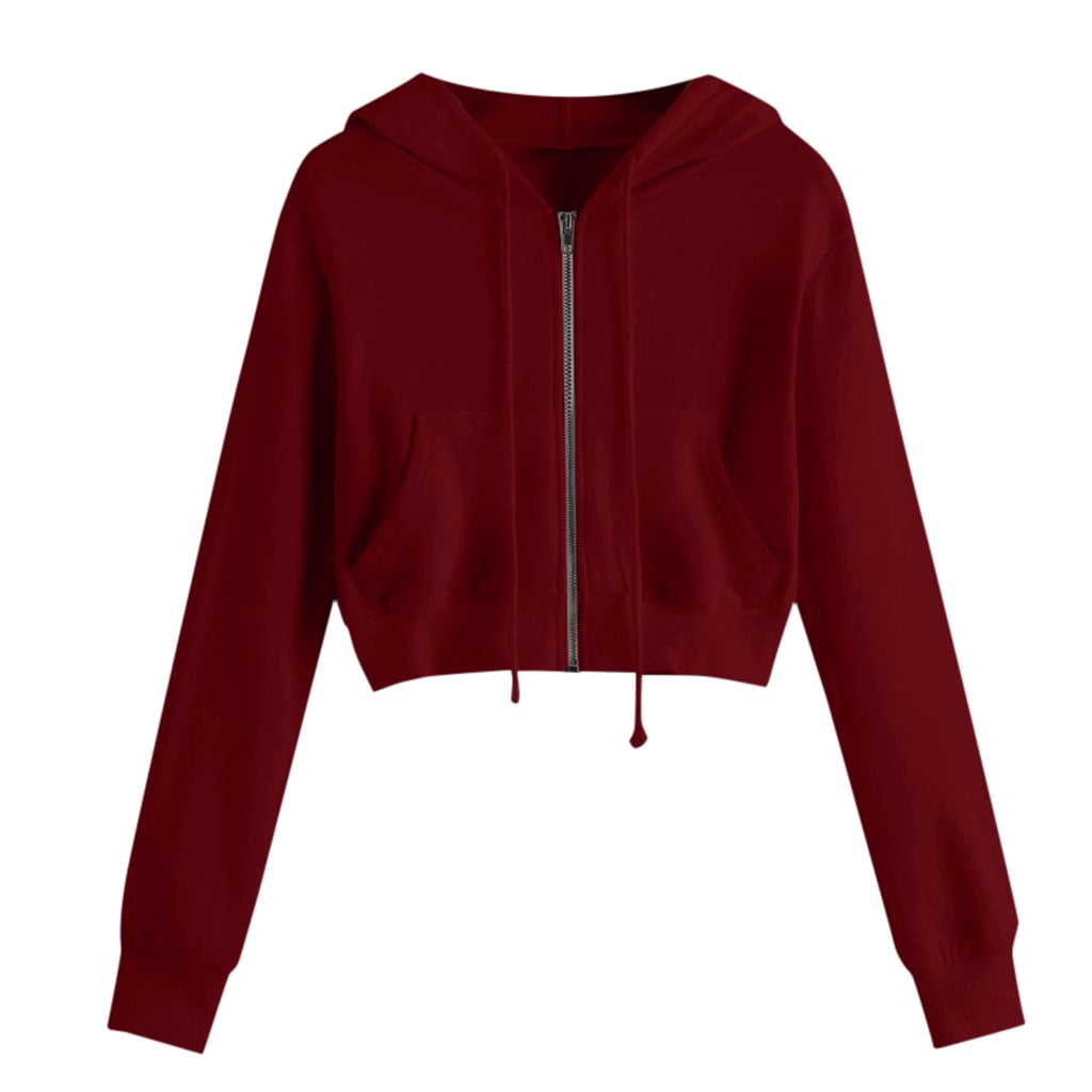 Click here for Yoeyez Hoodies For Women Zip Up Drawstring Cropped... prices