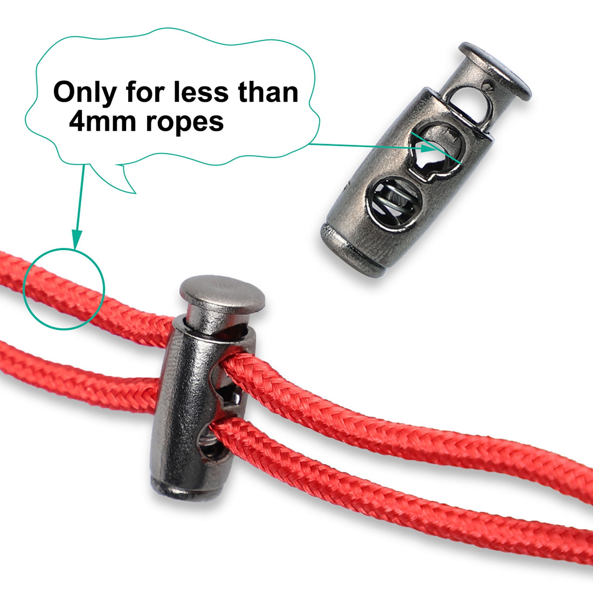 Uxcell Spring Cord Locks Rope Stopper Double Hole Toggle Fastener ...