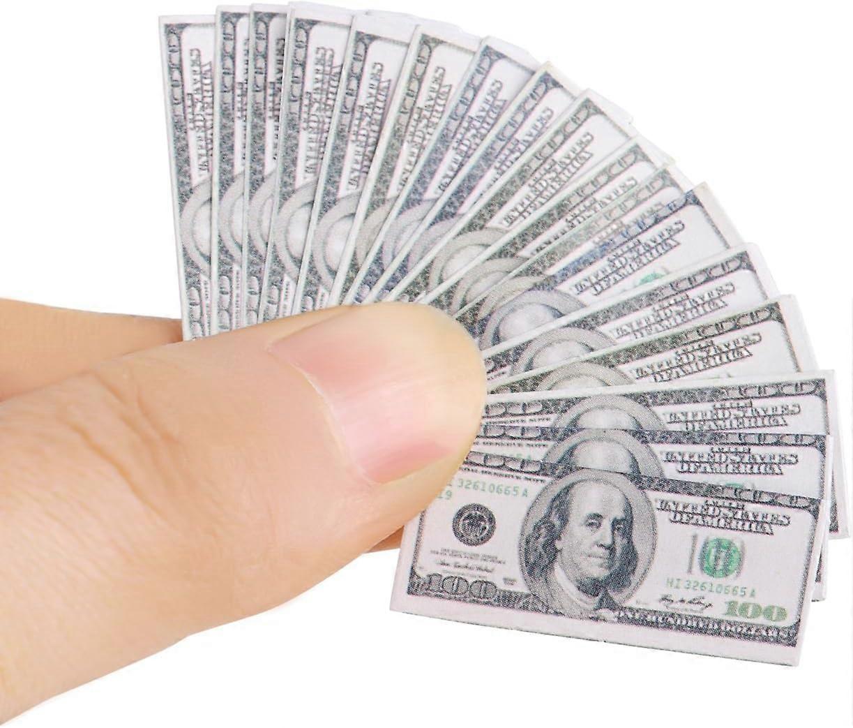 180pcs 1:12 Miniature Scene Dollars Fake Bills for Dollhouse Scene ...