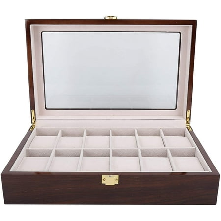 Wat Box, 12 Grids Wood Wat Display Box Organizer Wristwat Luxury ...