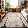 Barn Gate 3x5ft Non Slip Area Rug Vintage Letters Beige Farmhouse Door ...