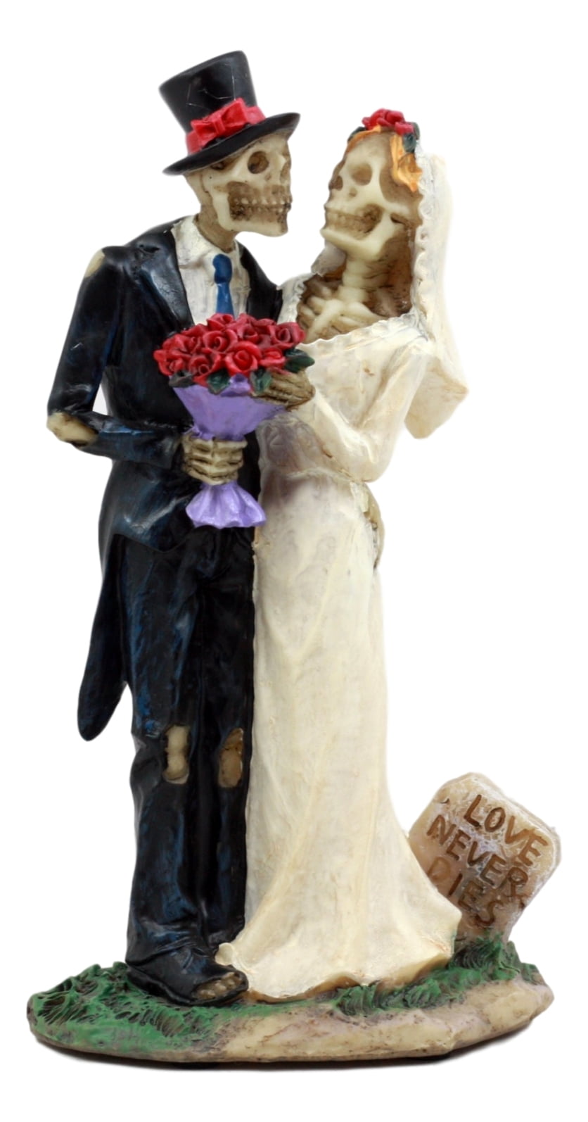 Ebros Gift Day Of The Dead DOD Skeleton Bride & Groom With Rose Flower ...