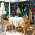 African American Woman Outdoor Curtains for Patio, Coastal Ocean Blue ...