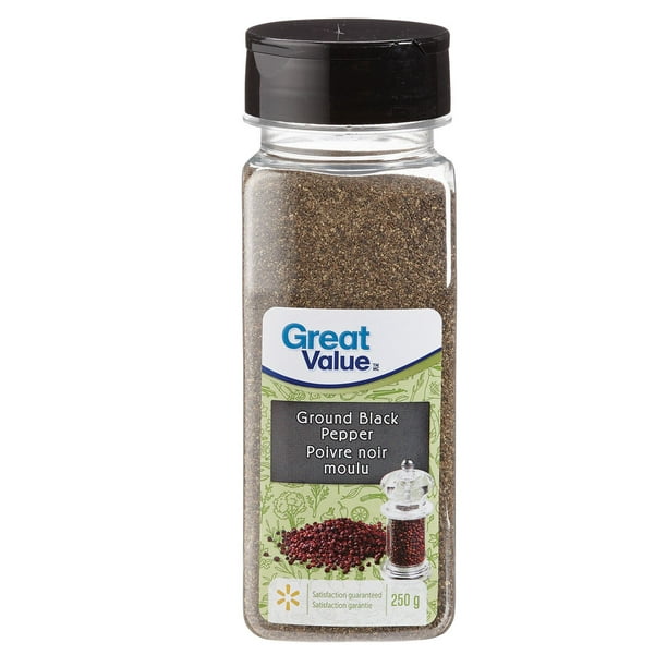 Great Value Ground Black Pepper, 250 g - Walmart.ca