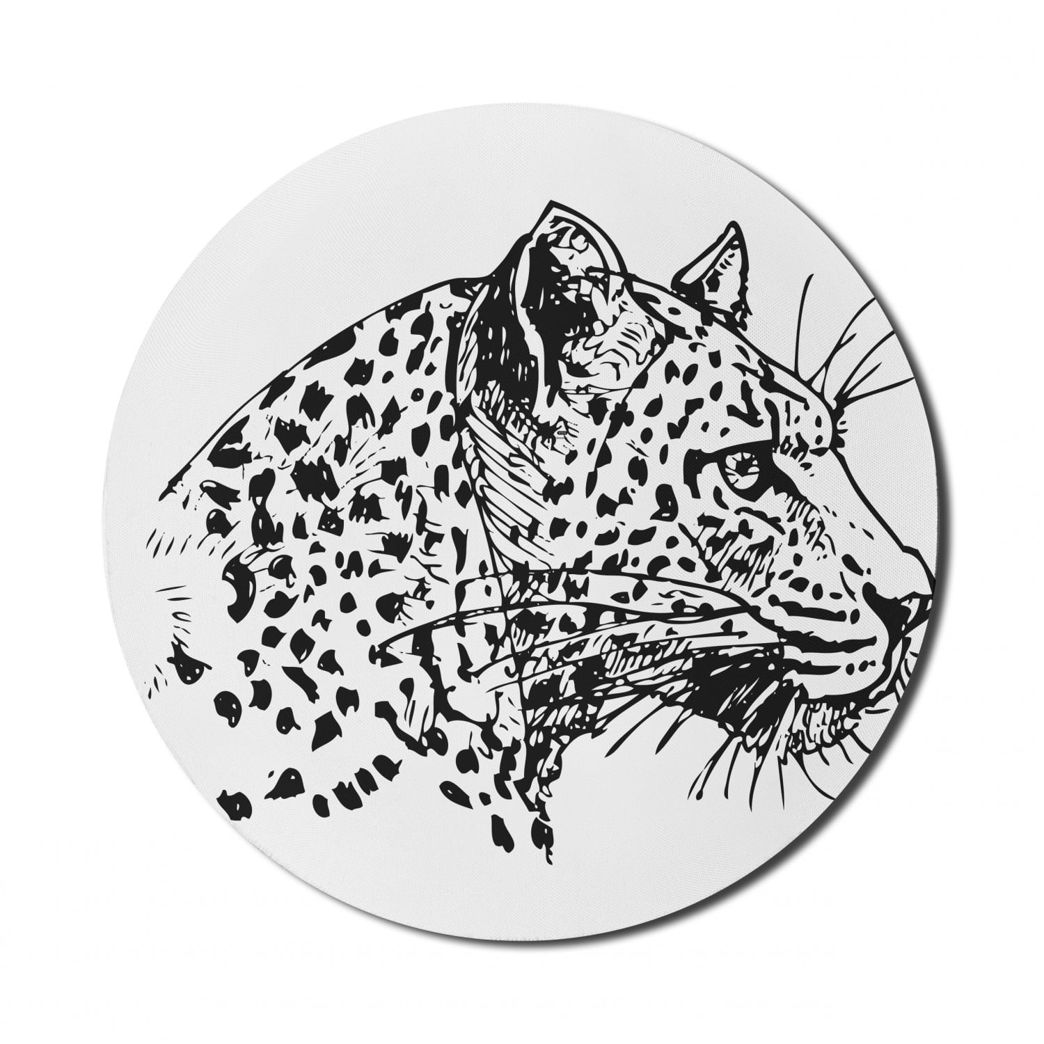 Sketchy Mouse Pad for Computers, Hand Drawn Jaguar Profile Wildlife ...