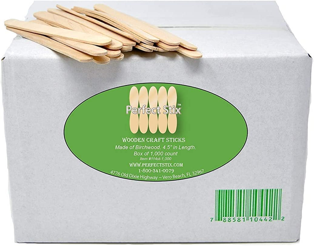Perfect Stix - 4.5" Wooden Craft Sticks, Pack of 2000ct (114ST-2000 ...
