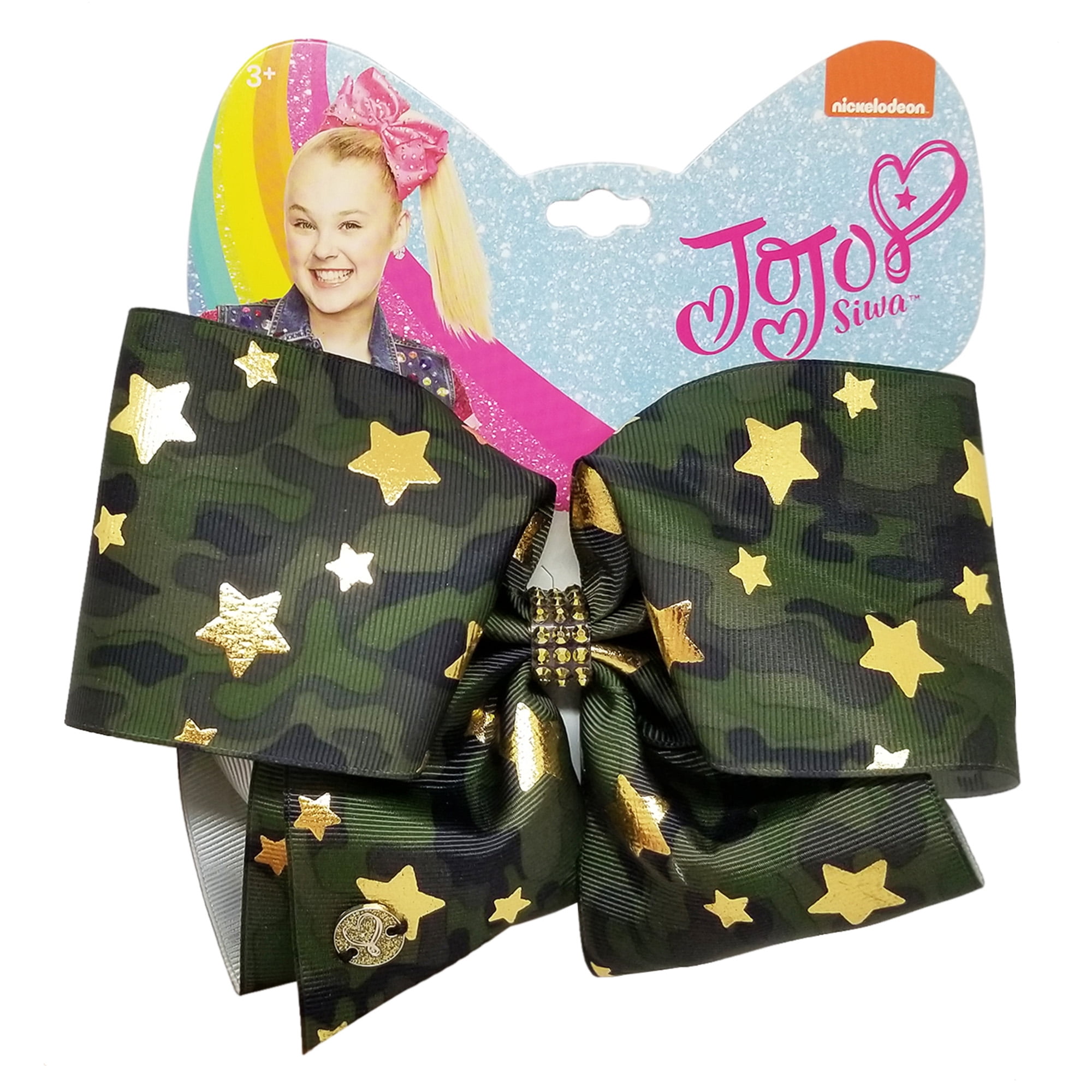 JoJo Siwa Large Cheer Hair Bow (Green Camo Stars) - Walmart.com