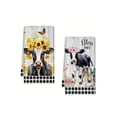 2pcs Bright Color 2 Whimsical Pig & Highland Cow Kitchen Towels ...