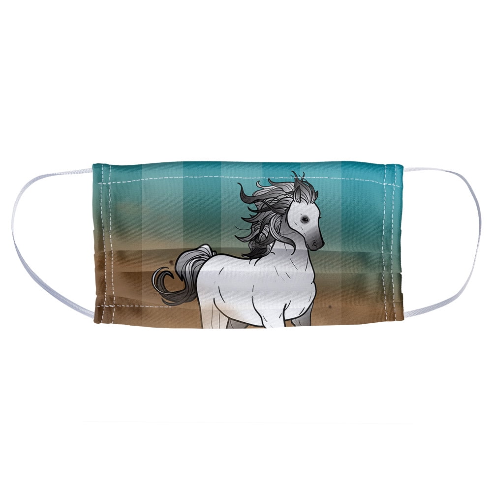 Horse Wild Mustang Running 1-Ply Reusable Face Mask Covering, Unisex ...