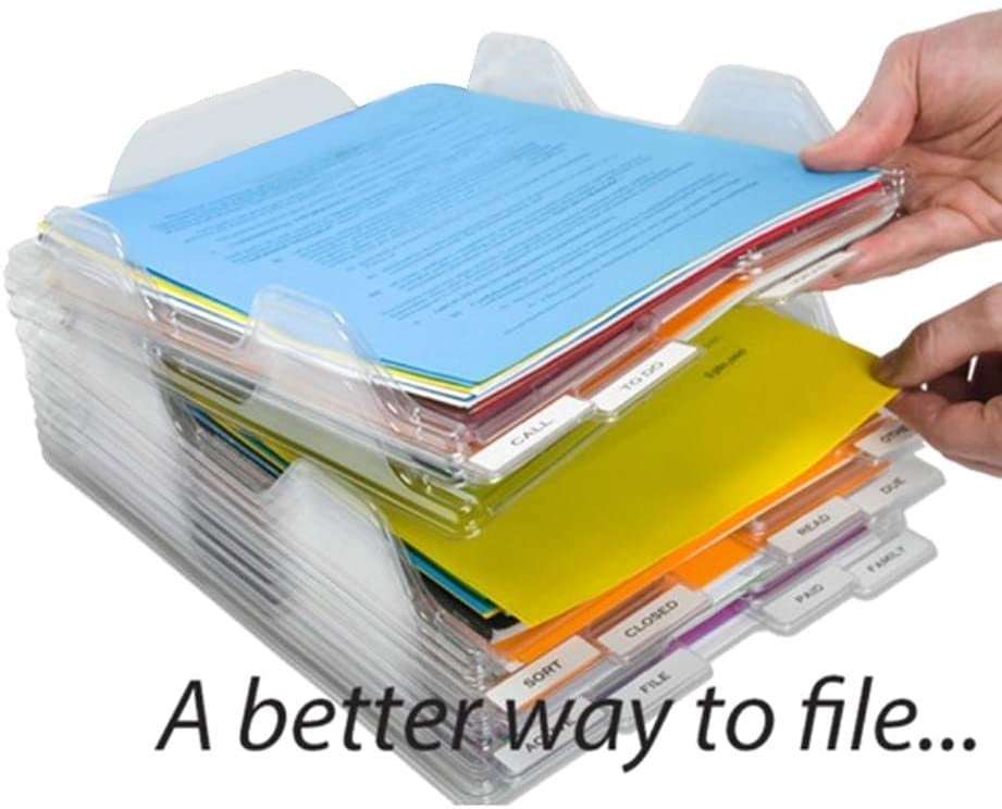 Landscape Side Load File Holder Zilpoo 5 Tier Stackable Office Desktop ...