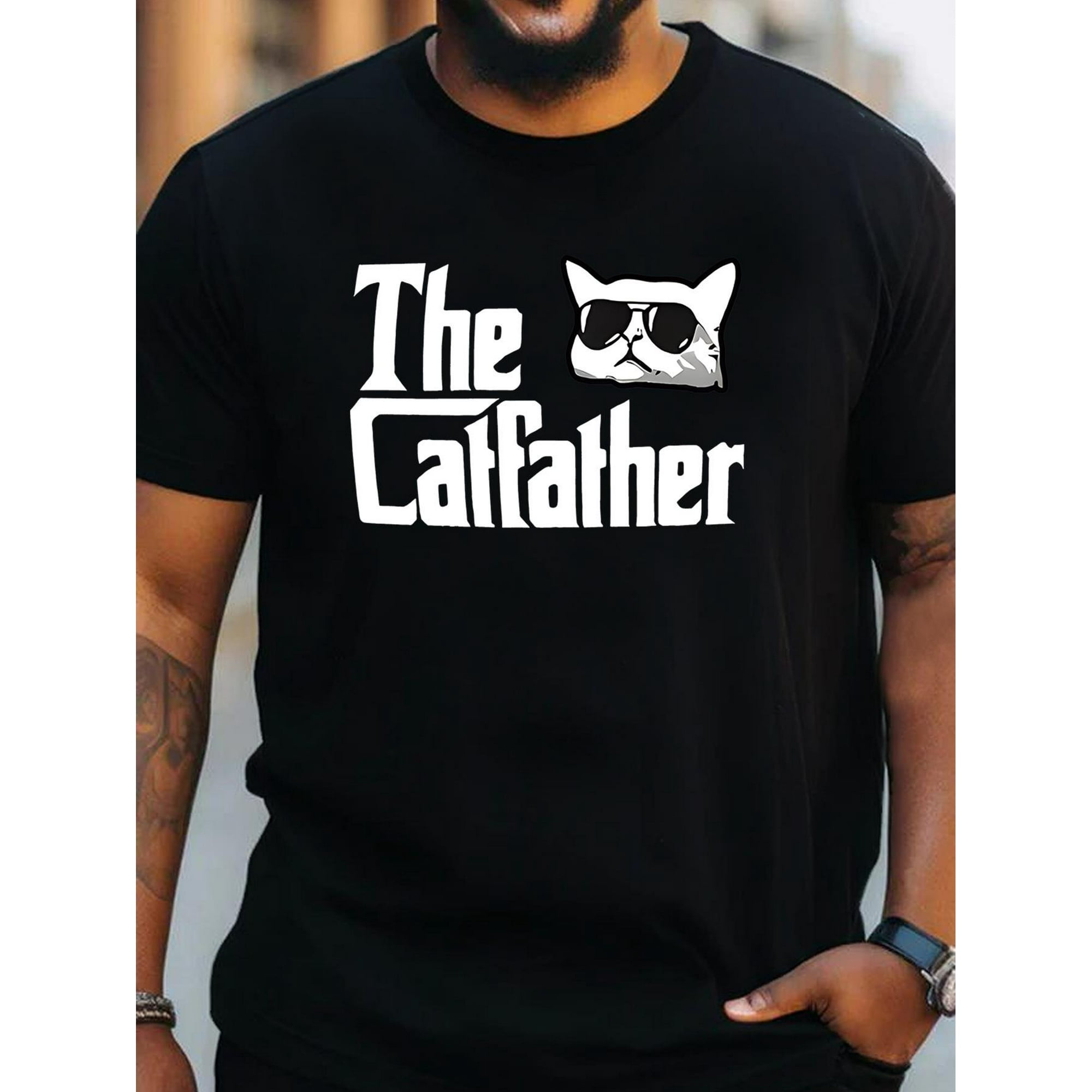 Click here for Generic Mens Cat Dad Printed Short-Sleeved T-Shirt... prices