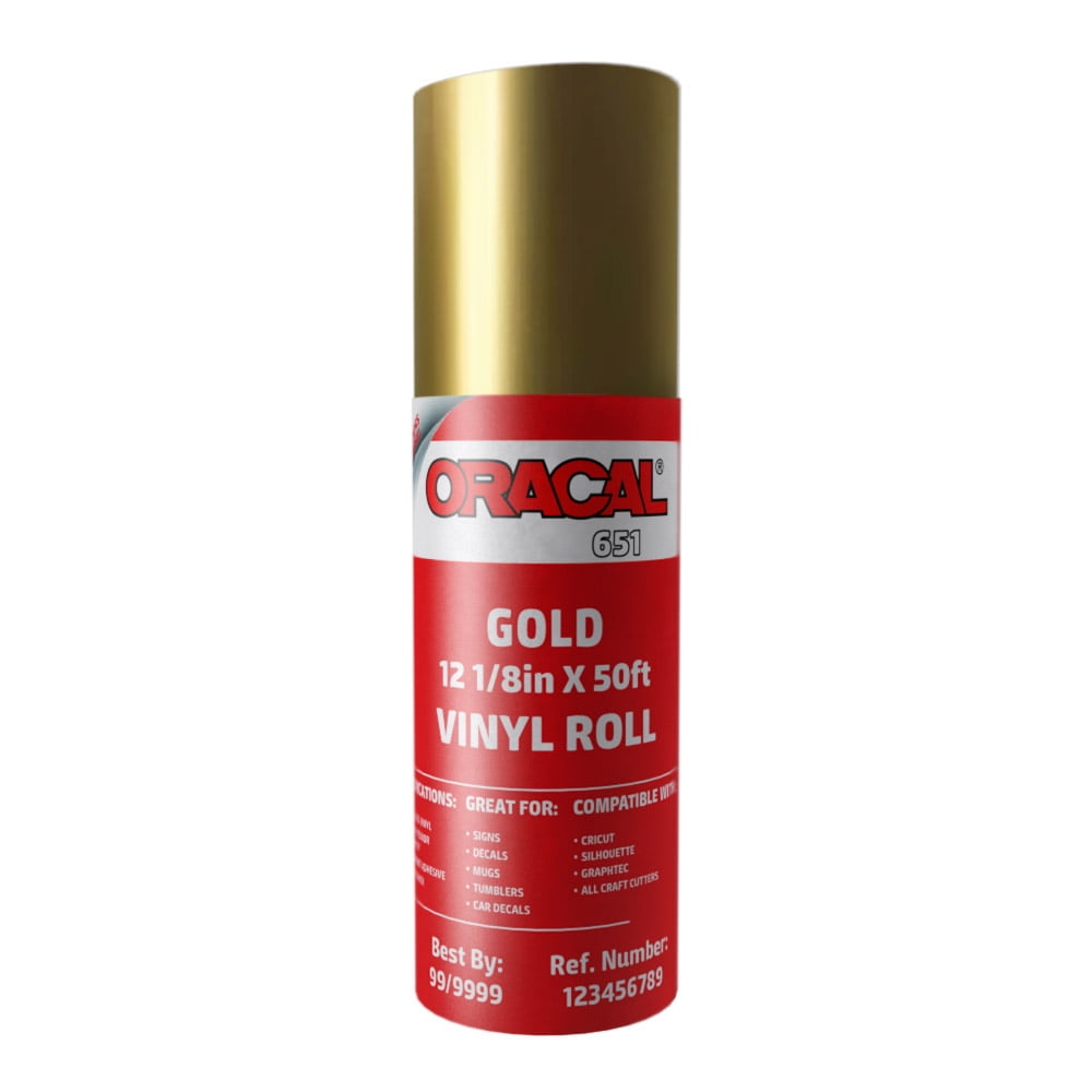 12" x 50ft Roll of Oracal 651 Gold Craft Vinyl - Adhesive Vinyl for ...