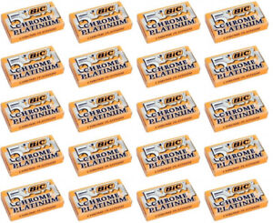 BIC Chrome Platinum Double Edge Safety Razor Blades, 100 Blades ...