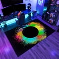 Abstract Paint Splash Area Rugs, Colorful Black Hole Carpet, Washable ...