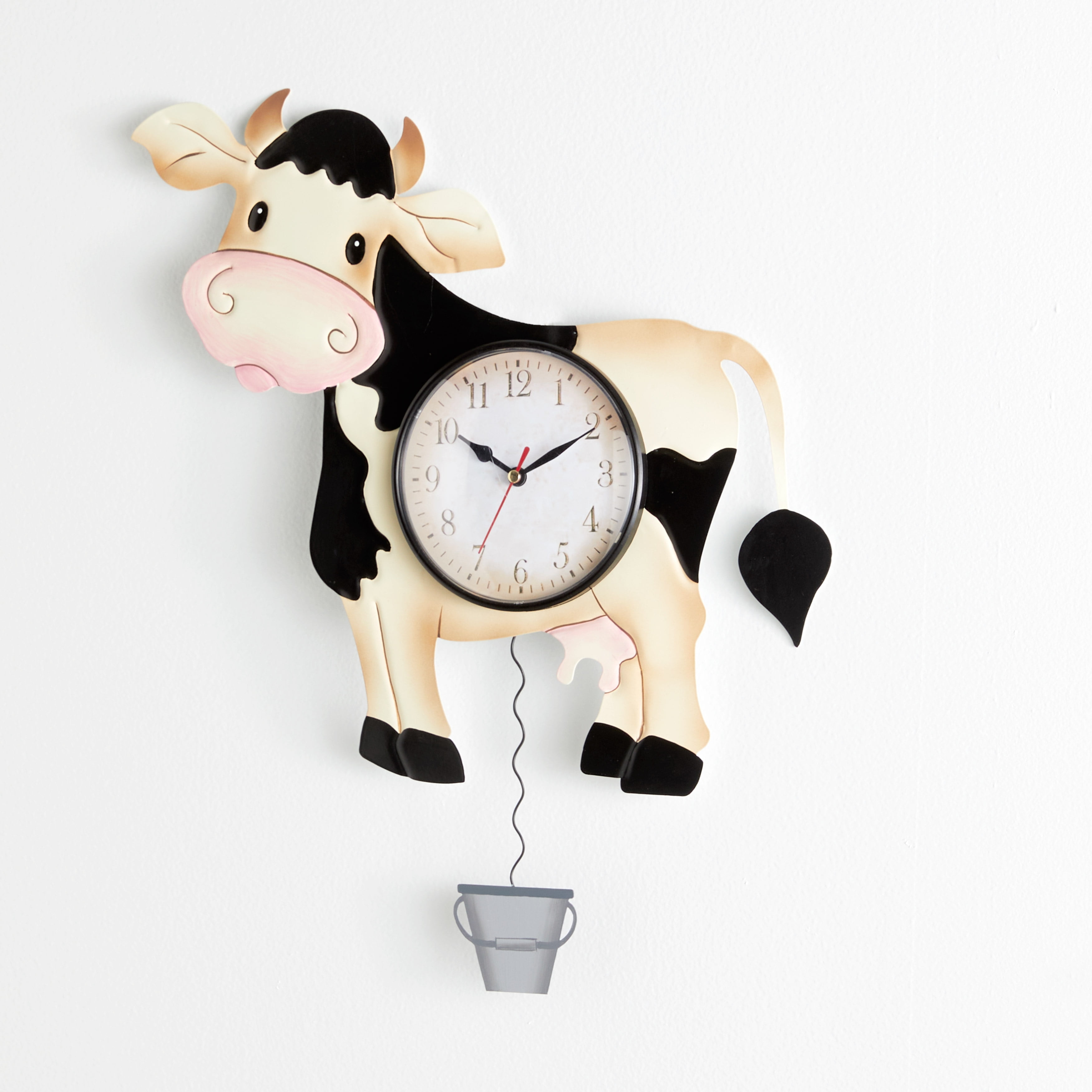 Pendulum Wall Clocks - Rustic Farmhouse Kitchen Clock - Cow - Walmart.com