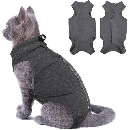 (GreyMedium)Cat Recovery Suit After Surgery, Cat Surgical Recovery Suit ...
