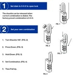 Brinks Resettable 3-Dial Combination Padlock, 28mm Aluminum Body with ...