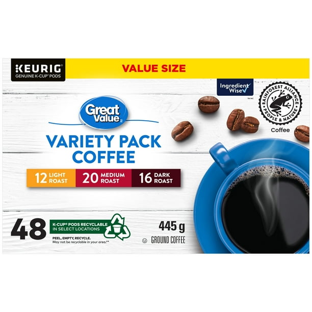Great Value Variety Pack Coffee, 48 x 445 g - Walmart.ca