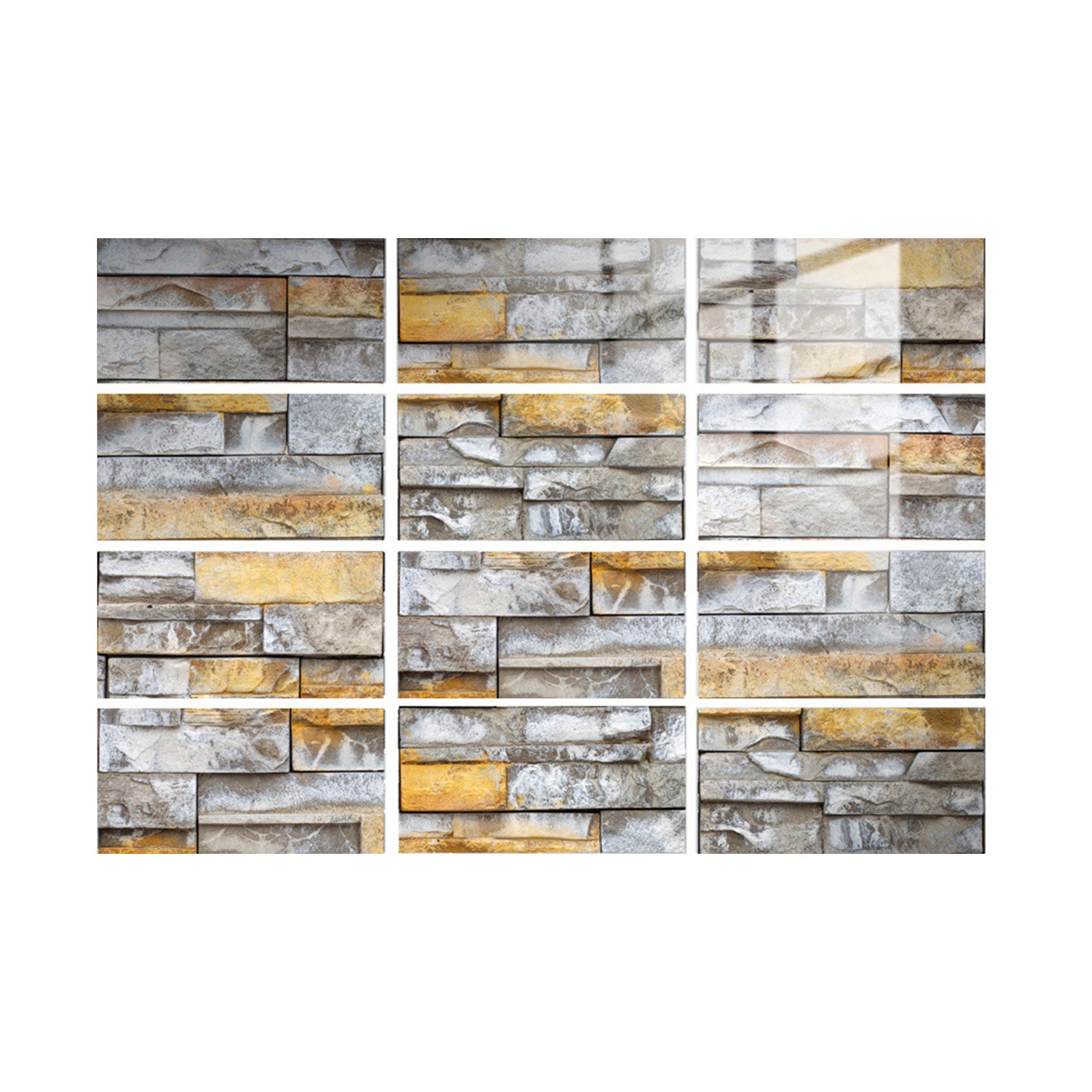 Wall Stickers 12pc Peel And Stick Ceramic Tile Paste 3D Lattice Ceramic ...