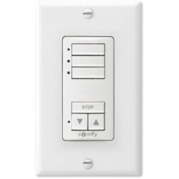 Somfy RTS Wirefree Decoflex Wireless Wall Switch, 3 Channel, White ...