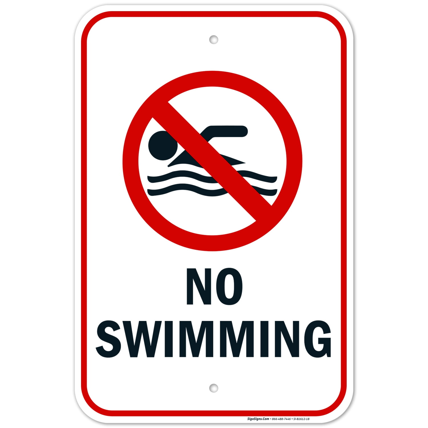 Swimming Pool Sign, No Swimming Sign, - Walmart.com