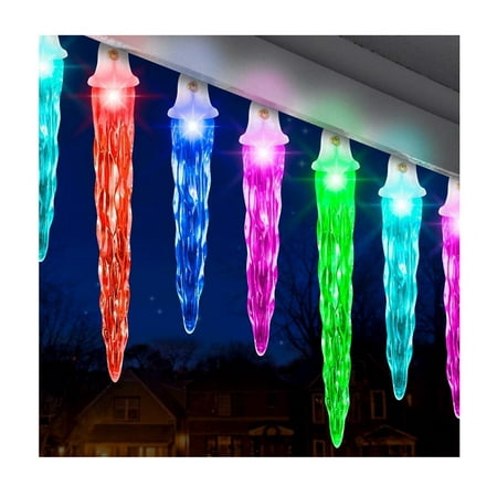 LightShow Christmas Lights 24.5 ft Multicolor Motion Icicle Lights, Set ...