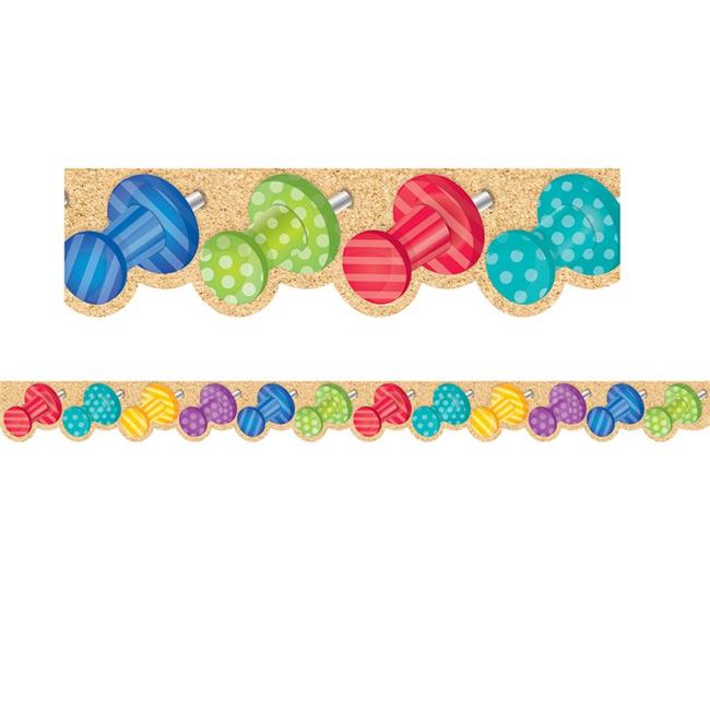 Bold Bright Push Pins Border - Pack of 6 - Walmart.com
