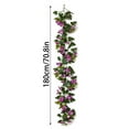 Artificial Flower Vine with Roses Faux Greenery Garland for Home Decor Wall Hanging Wedding ...