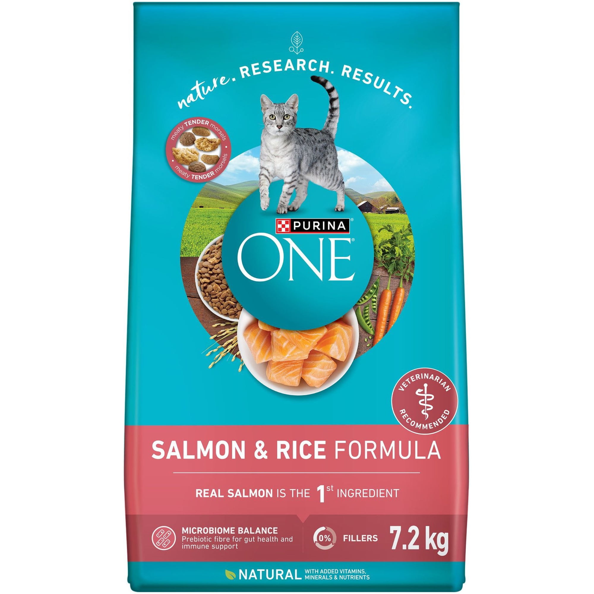 Click here for Purina One Salmon & Rice Dry Cat Food  7.2-Kg Bag prices