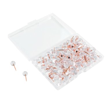 50 PCS Clear Push Pins, Office Supplies Clear Thumb Tacks for Wall ...