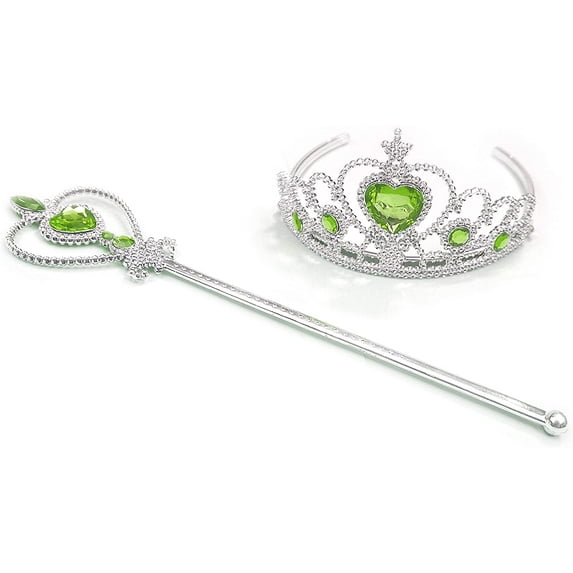 Princess Elsa Crown Tiara and Wand Set — Silver Heart Jewel - Walmart.com