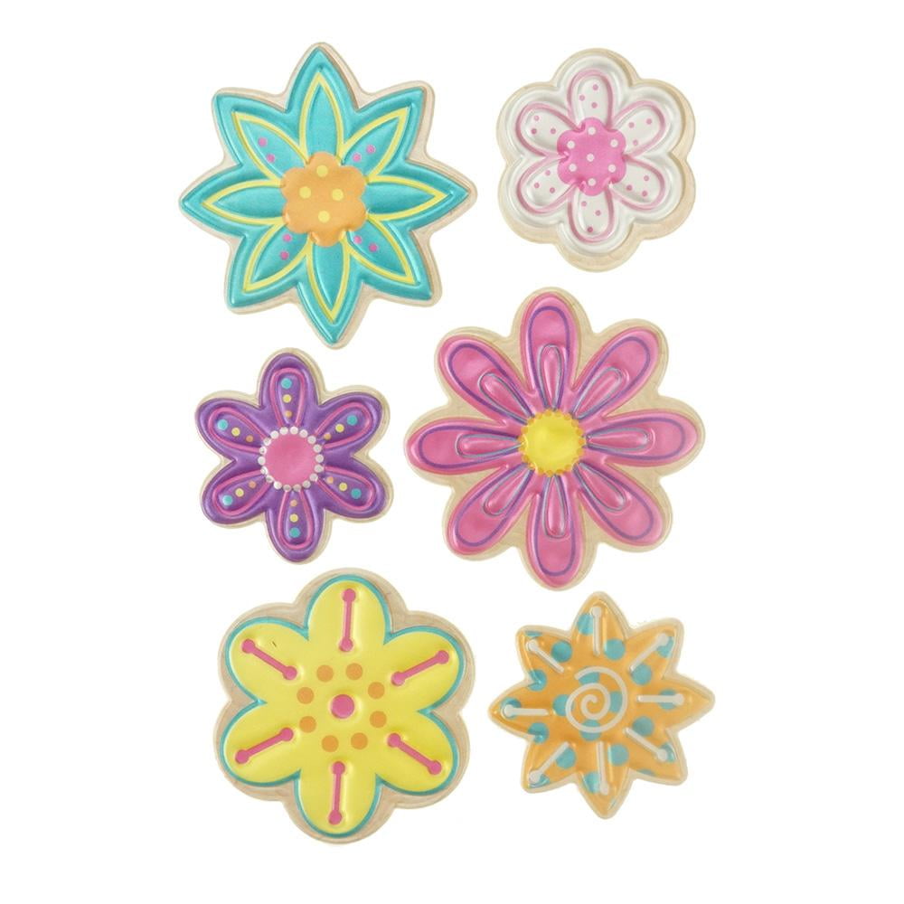 Puffy Embossed 3D Flower Stickers, 6-Count - Walmart.com