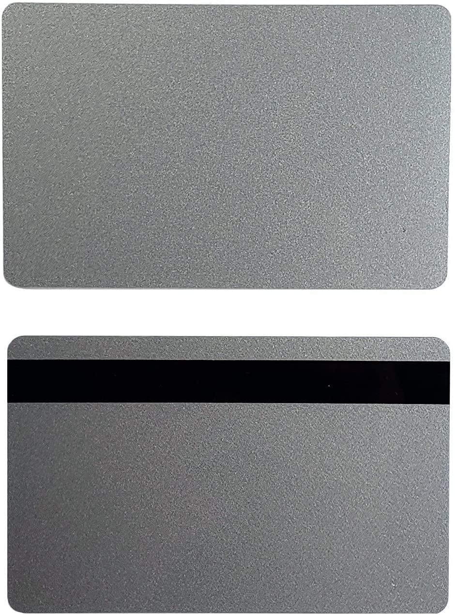 Silver PVC 3 Track HiCo Mag Cards, CR80 .30 mil, Magnetic Stripe - Pack ...