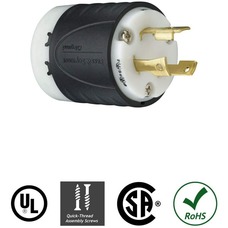 ELEGRP 30 Amp 125-Volt NEMA L5-30P Locking Plug, Industrial, 45% OFF