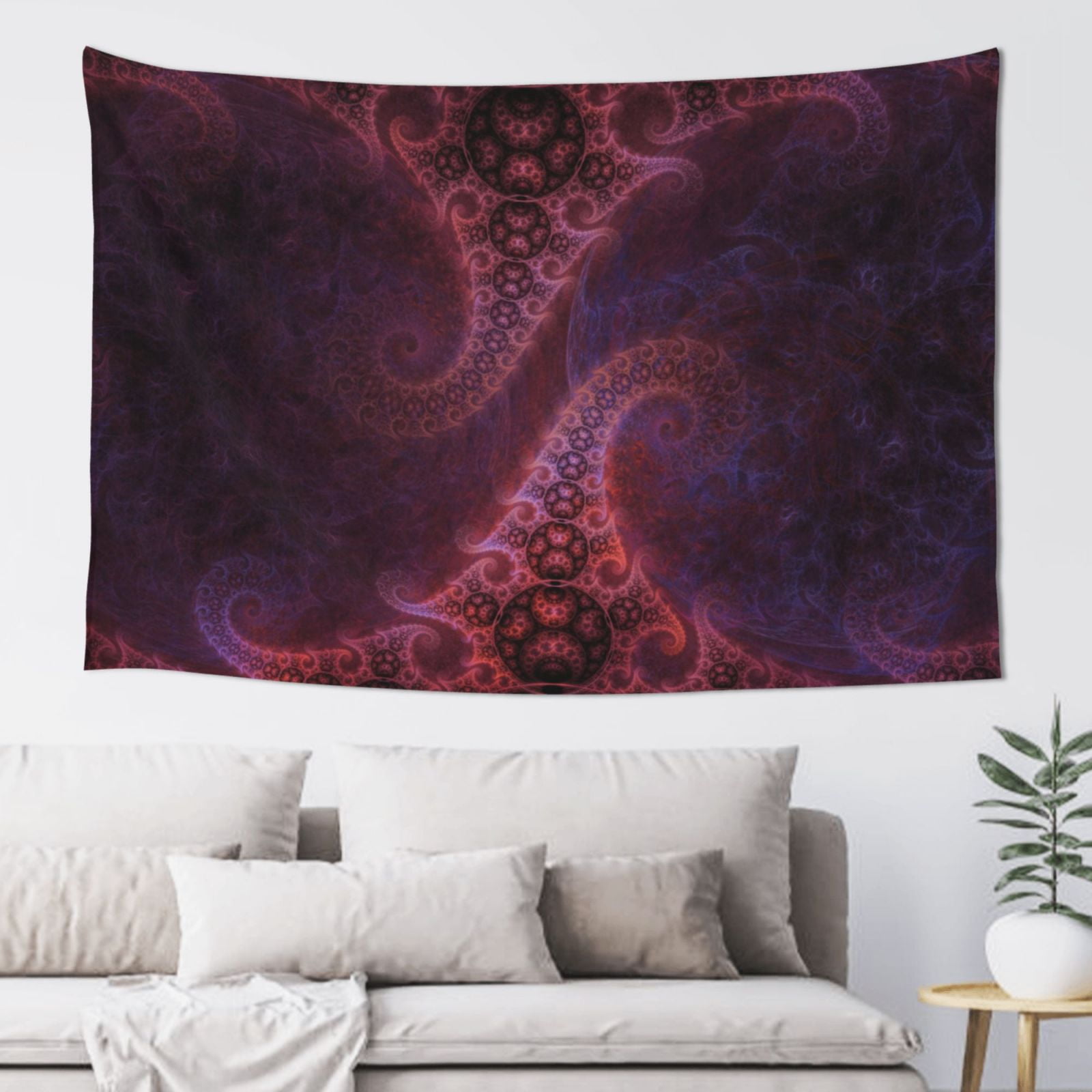 Future Galaxy Fractal Particles Tapestry, Abstract Style Wall Decor ...