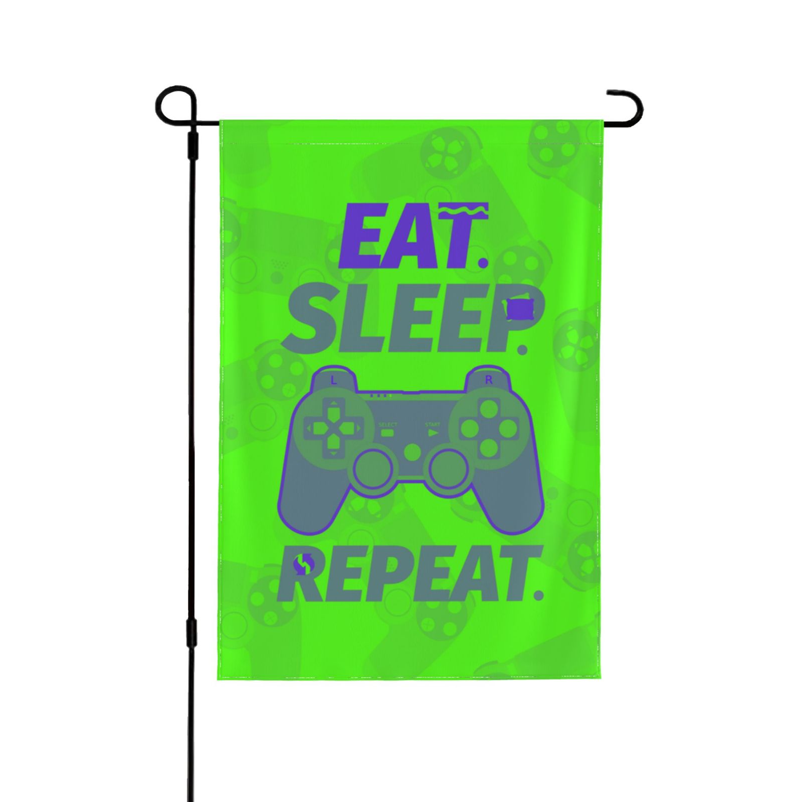 ZNDUO Cartoon Game Controller Green Pattern Garden Flag, 28"x40" Double Sided Polyester Flag for ...