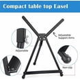 Aluminum 15" to 21" Tabletop Easel Display, Black Tripod with Rubber ...