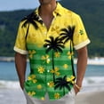 Hawaiian Shirt for Men Hawaiian Palm Tree Clover Button up Beach Shirts ...