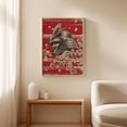 Affixzi Japanese Warrior Helmet Art Print with Cherry Blossom Decor ...