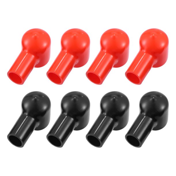 8uds Tubería Forma Batería Terminal Cubiertas Botas Negro Rojo | Bodega ...