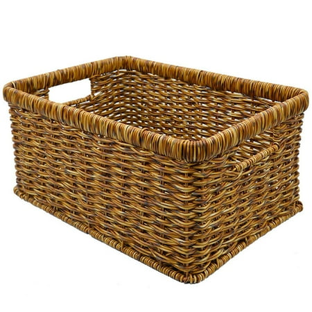 Panier de Finition de Bureau en Rotin Imitation Main Panier Manche ...