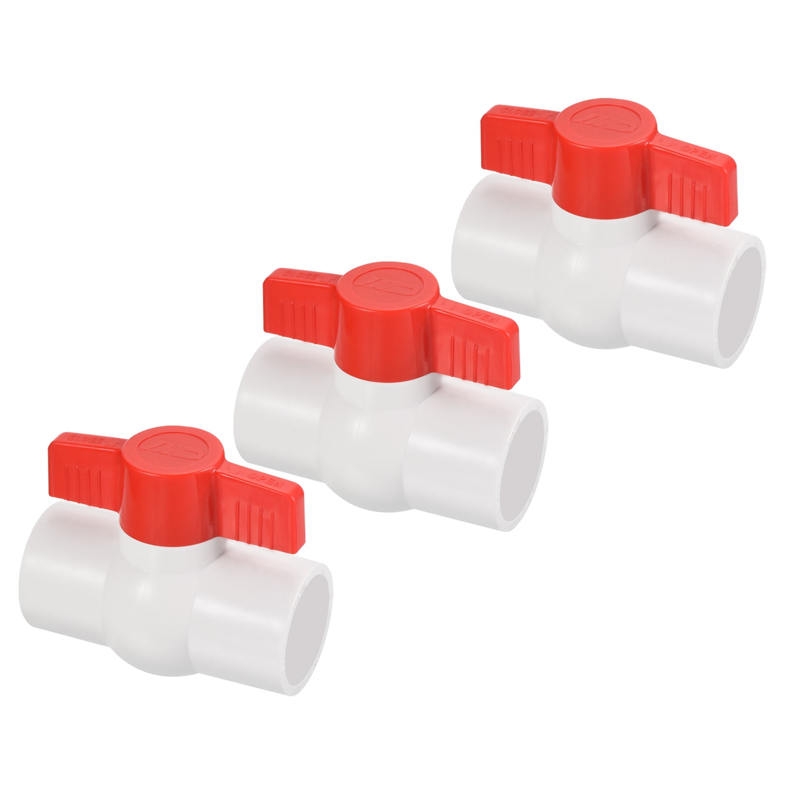 Uxcell 1-1/4'' UPVC Ball Valve Compact T Handle Round Socket Water ...