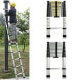 Telescoping Extendable Ladder 12.5ft 12 Steps 330lb Max Load Capacity ...