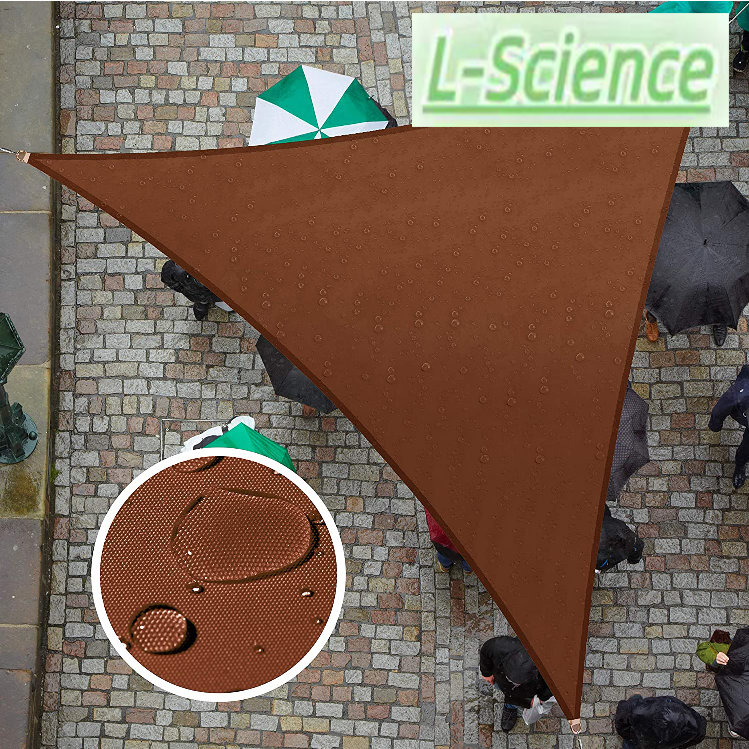 Triangle Waterproof Sun Shade Sail Canopy Awning Shelter Fabric, 95% UV ...