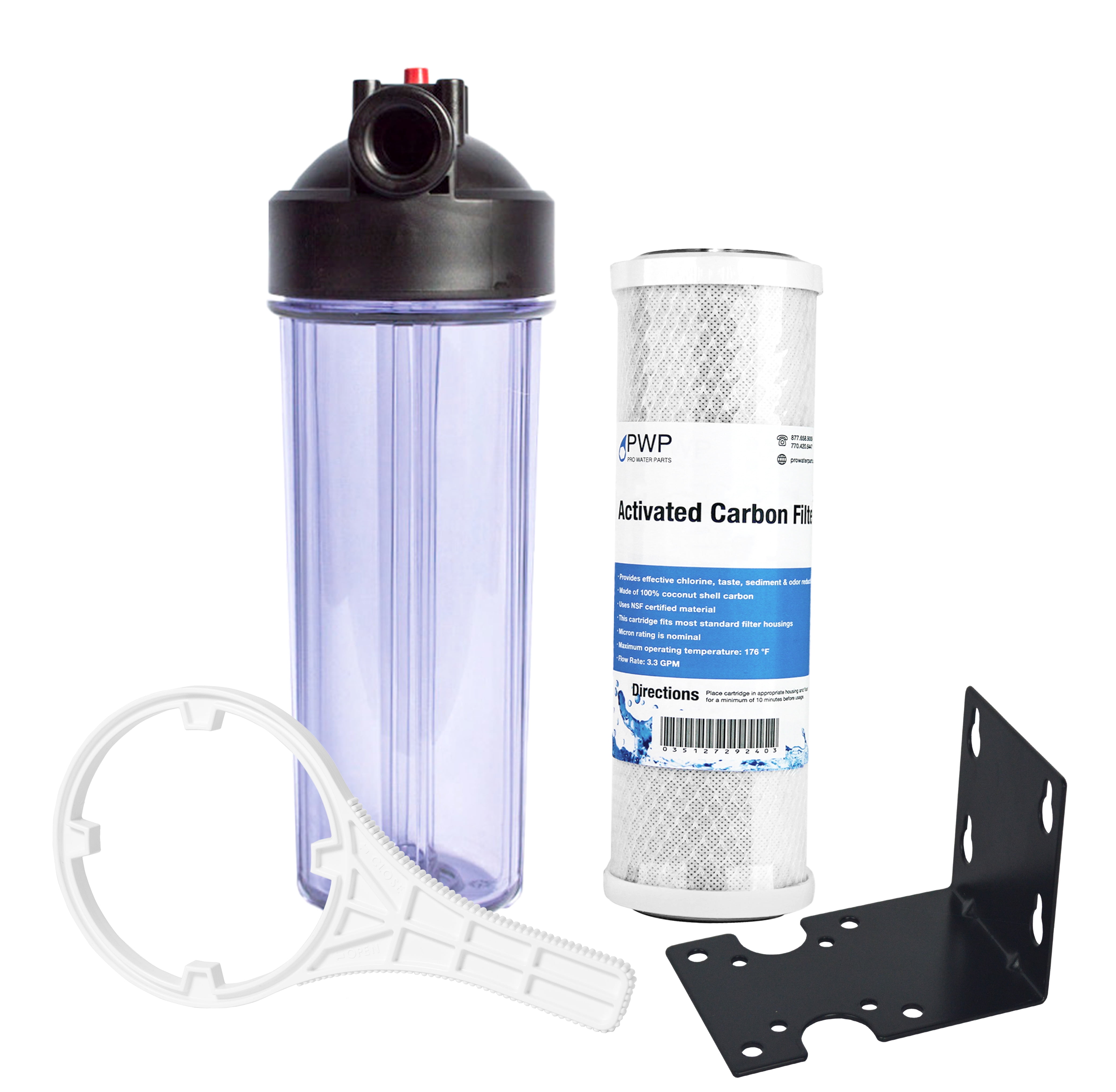 Water Filtration System with 3/4" Clear Housing and Activated Carbon ...