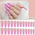 Forubazaar Rose Red Long Point Drill Removable False Nail Patch For