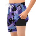BZSMCE Swim Shorts Purple Black Blue Camouflage Pattern For Quick-Dry ...